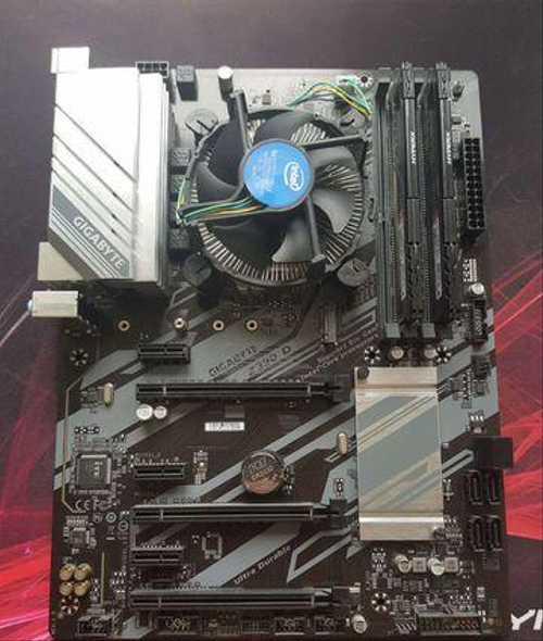 Комплект gigabyte z390d,i5-9400f,hyperx 16gb