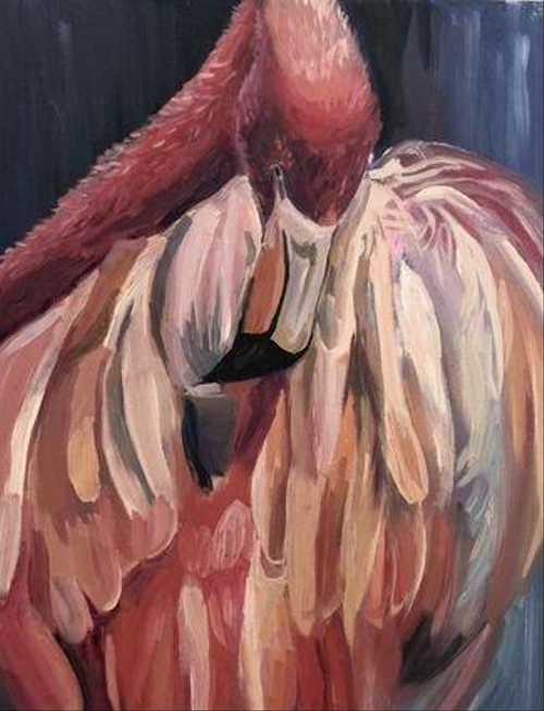 Картина с фламинго