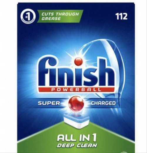 Таблетки для посудомойки finish all in 112 штук