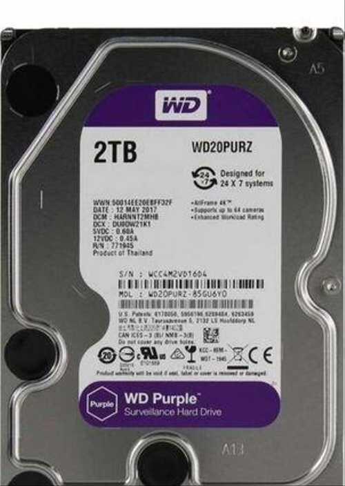 Жесткий диск HDD WD purple 2 тб tb
