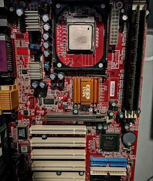 Материнка MSI 845PE Max с процессором