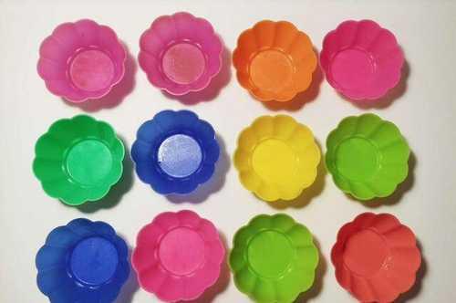 Формочки силиконовые для кексов разноцветные 12 шт