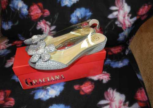 Туфли Graciana новые праздничные р.37 кожа стразы