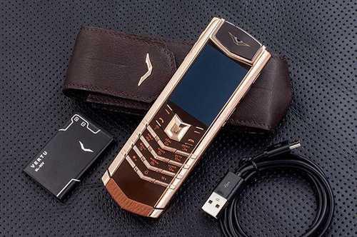 Vertu Signature S Design Gold Jade Calf Brown