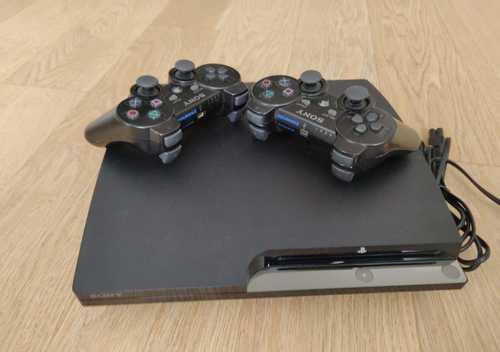 Sony PS3 slim 1тb + 2 dualshock3