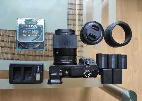 Фотоаппарат sony a6300 + sigma 30mm, 16-50 kit