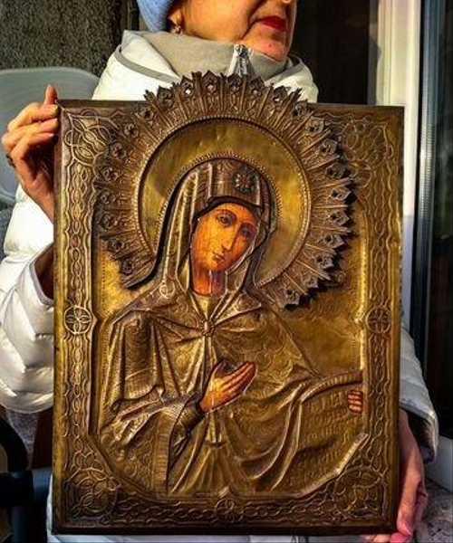 Большая икона Богородица Миропросительница 19 век