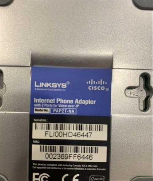Voip шлюз Linksys PAP2T-NA