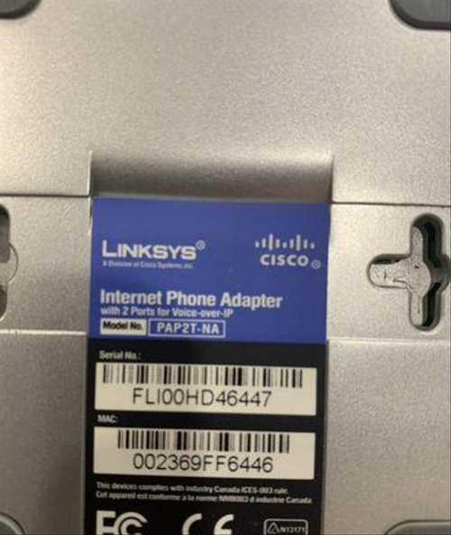 Voip шлюз Linksys PAP2T-NA