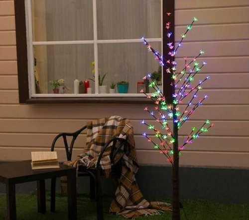 Дерево светодиодное уличное Luazon Lighting 1, 2 м, "Ромашки", 160 LED, 220 В, RG/RB (3612480)