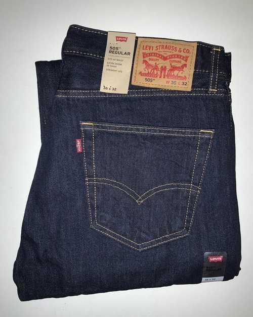 Levis 501, 505 Rinse, Dark, размеры 36х30-32