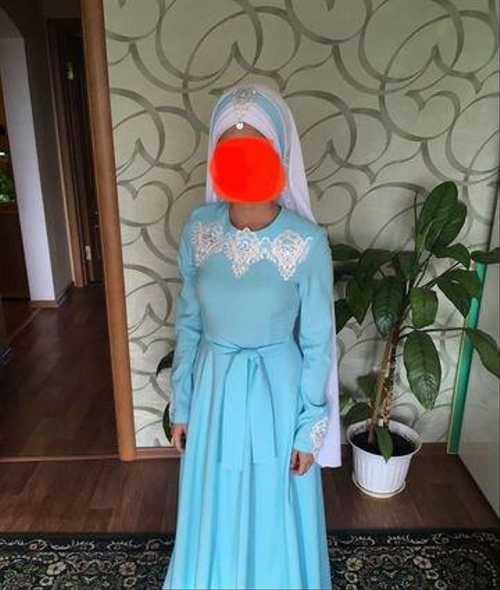 Платье мусульманское на никах, платки, чепчик