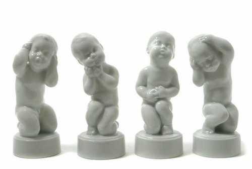 4 фарфоровые фигуры Детская боль. Bing & Grondahl