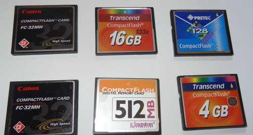 Флешки бу CompactFlash 16Гб 4Гб 512Мб 128Мб +
