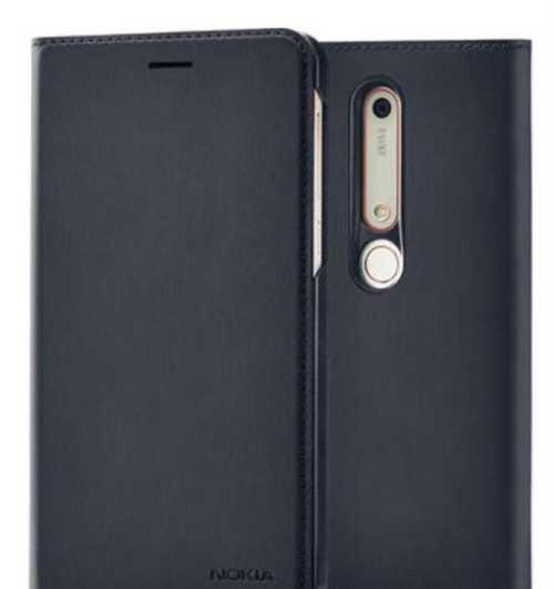 Чехол-книжка Nokia 6.1 Slim Flip Cover. TemperedBl
