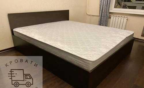 Кровать двуспальная бася с прикроватным модулем 160на200 с матрасом