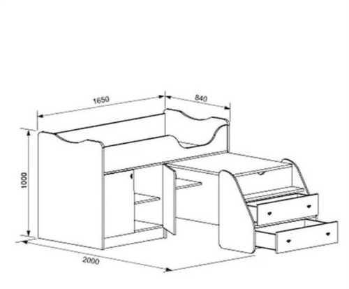 Детская кровать-чердак приют мини 7 модуль