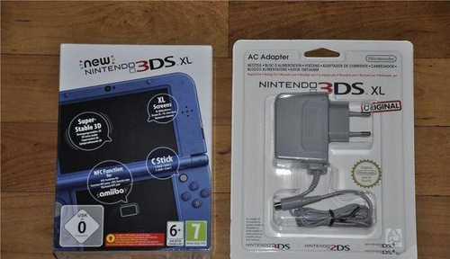 New Nintendo 3DS XL Blue + Зарядка (все новое)