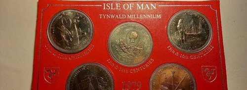 Остров Мэн. Набор 5 монет 1 крона 1979.корабли