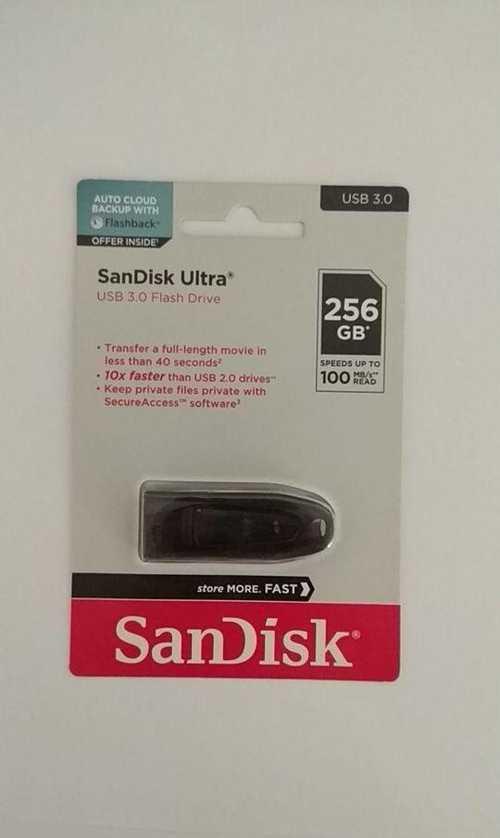 Флеш-диск 256 GB, sandisk Ultra, USB 3.0 -256G