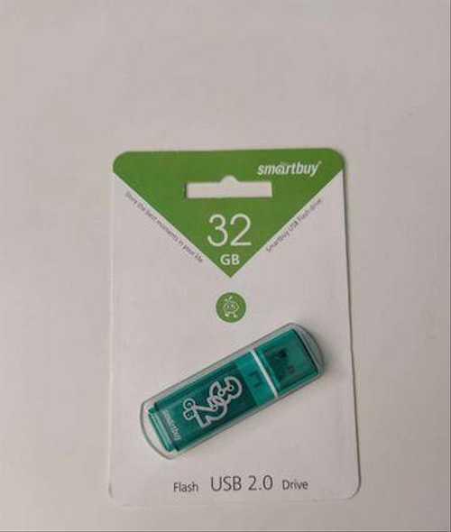 Флешка usb 32гб Smartbuy Glossy Series зелёная