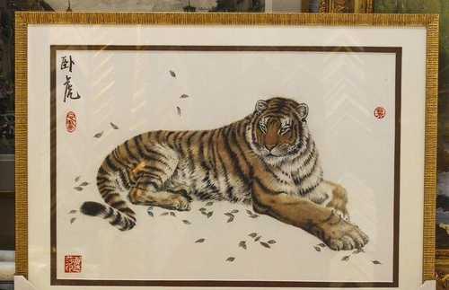 Продам картину "Тигр" 50х70, стиль гохуа