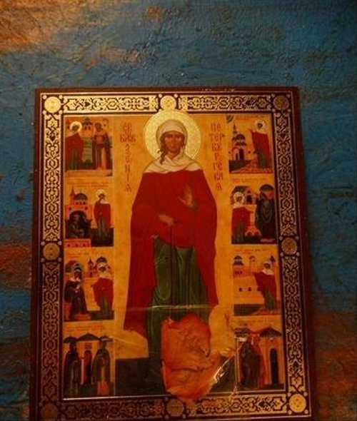 Иконы: Богородица, Спиридон, Николай, Ксения