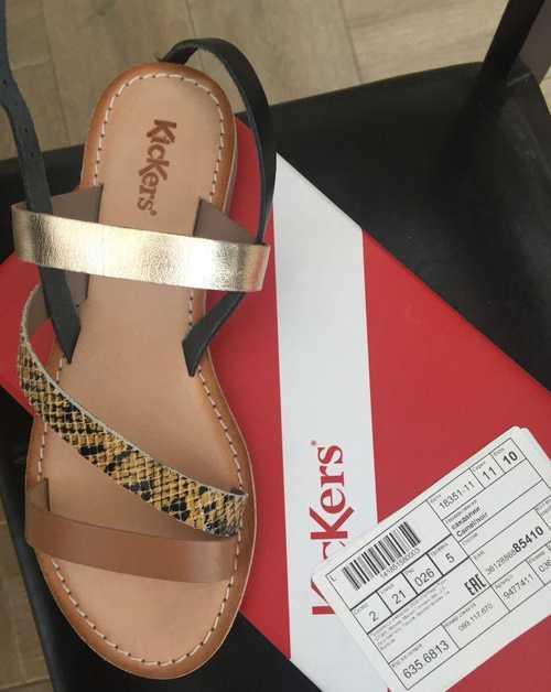 Новые кожаные сандалии Kickers