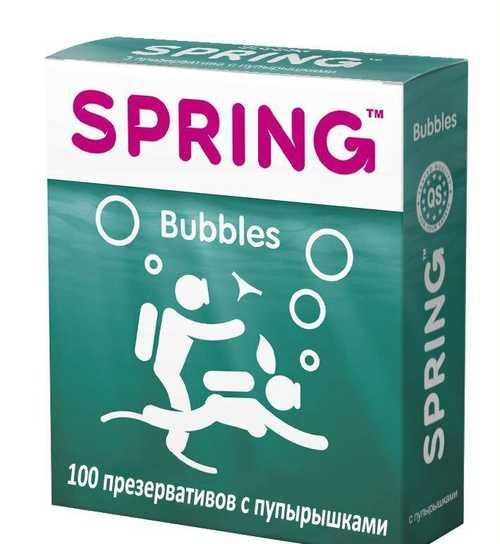 Презервативы spring bubbles с пупырышками - 100 шт