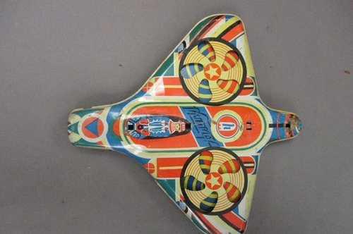 Детская игрушка самолет Аэлита жесть СССР