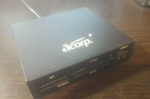 Картридер внутренний 3.5" acorp crip200-B, черный