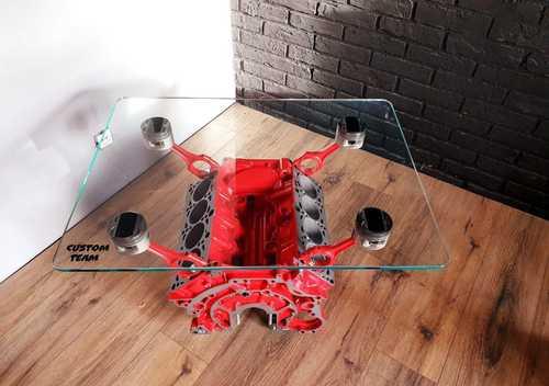 Столик из блока двигателя audi v8
