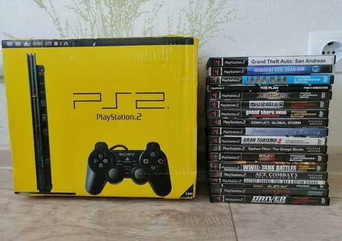 Sony PS2 с кучей дисков