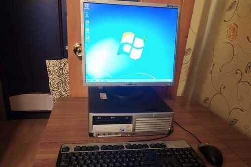 Компьютер с монитором HP dc7700, 2 ядра, 4 гига