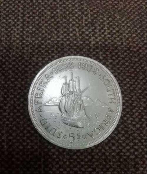 Серебряная монета 5 шилингов, Британская Южная Афр