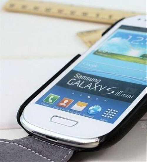 Кожаный чехол Samsung Galaxy S3 mini черный