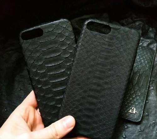 Чехол iPhone 7+ 8+ Vertu Верту питон черный айфон