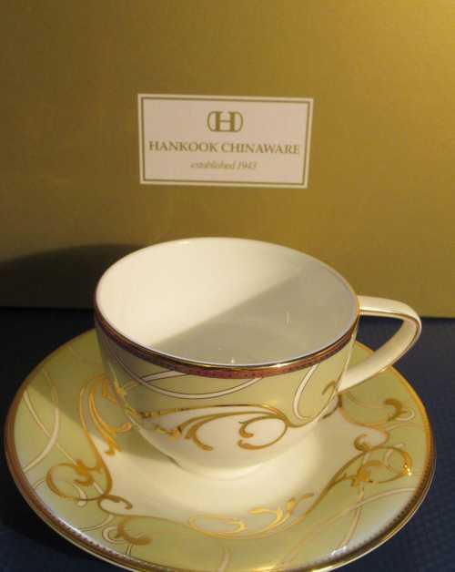 Чайная пара.Фарфор.Корея.Fine Bone China. Hankook