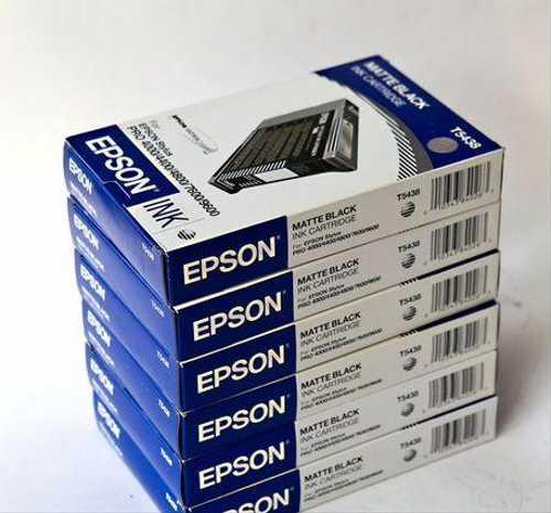 Картридж 6 шт новый epson T5438 матовый черный