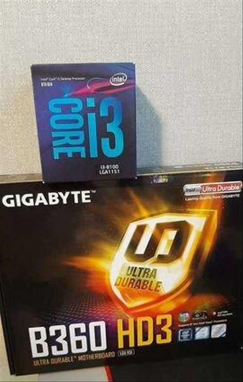 Материнская gigabayte B360 HD3 плата с процессором