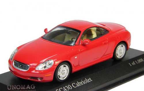 1:43 Lexus Sc430 Cabriolet 2001, red. Minichamps