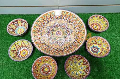 Набор Узбекской посуды Риштанская керамика