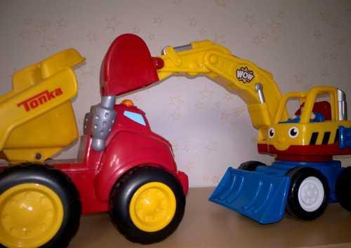 Говорящий самосвал "Чак" (hasbro) и экскаватор