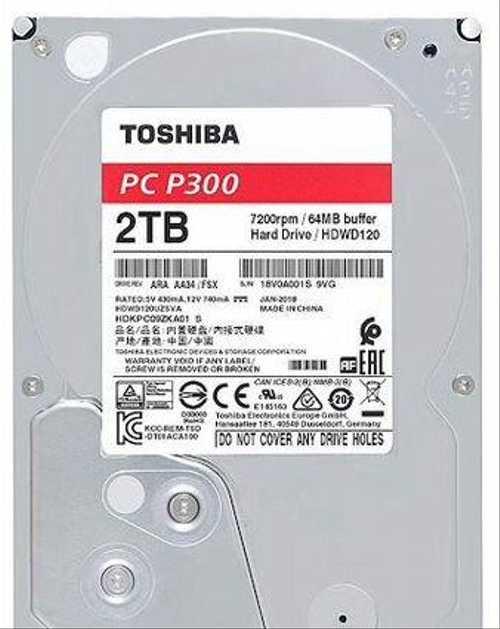 Новый HDD 2Tb Toshiba PC P300