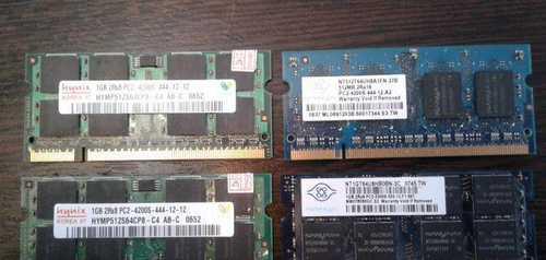 So-dimm DDR 2 Hynix 1gb и Nanya 1 и 512gb