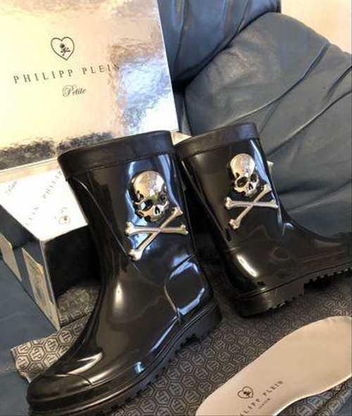 Утепленные резиновые сапоги philipp plein