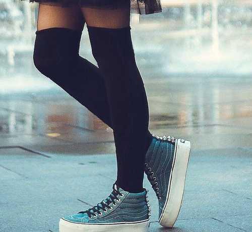 Кеды Vans sk8-hi platform denim spikes