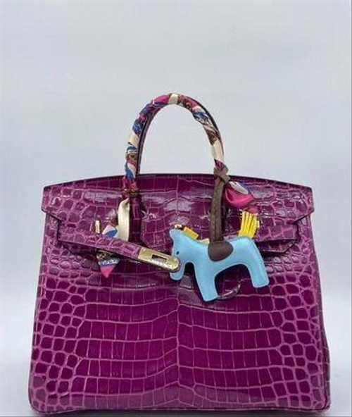 Женская сумка Hermes фиолетовая кожа лаковая новая