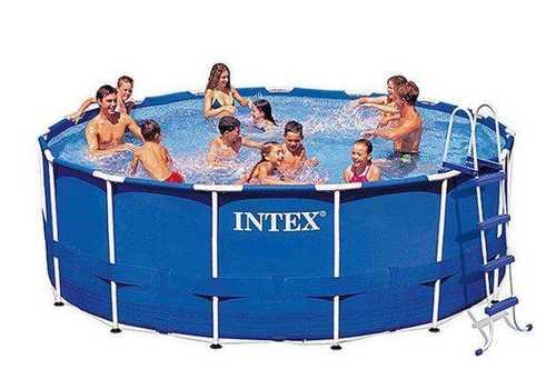 Каркасный бассейн intex 457х122 см + лестница