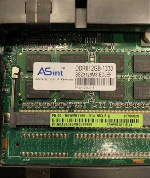 Оперативная память для ноутбука ASint DDR3-1333Mhz